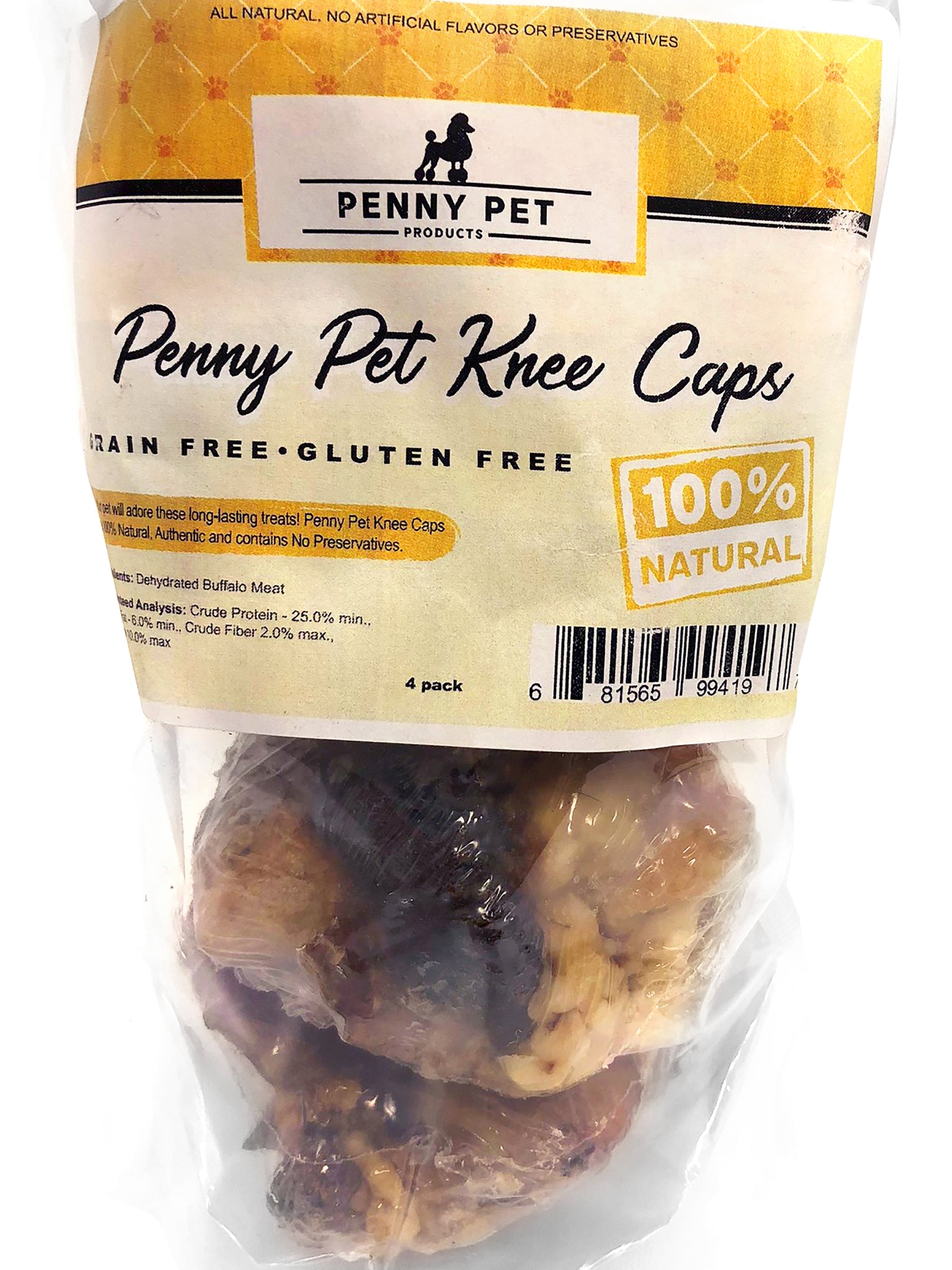 Knee Cap (Seasoned) Beef for Dogs (Single or 4 Pack) | Penny Pet Products